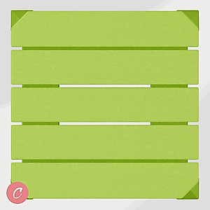 Costaelm 24" Height Outdoor Bar Stools, All-Weather Bar Stools, Adirondack Poly Patio Square Bar Stool for Patio, Deck, Kitchen Counter and Garden, Lime