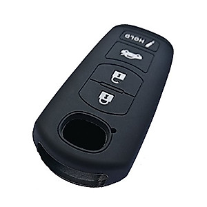 Alegender 2Pcs Silicone Smart Key Fob Cover Case Protector Holder for 2017 2018 2019 2020 2021 Mazda CX-5 CX-7 CX-9 MX-5 Miata Mazda 3 6 Key Remote 4 Buttons