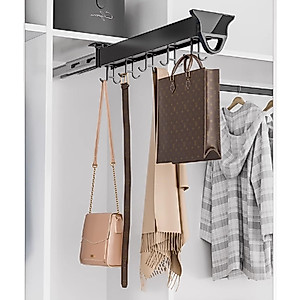 Pull Out Mop Broom Holder & Organizer Tool Racks with 12-20 Heavy Duty Hooks Pull Out Pot And Pan Organizer Multifunctional Sliding Under Cabinet Organization - Kitchen, Closet, Garage Storage ( Size