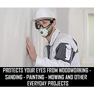 Protective Equip Safety Goggles Over Glasses - Lab Safety Goggles For Eye Protection - Scratch Resistant Clear Safety Goggles Anti Fog-for Men & Women(large)