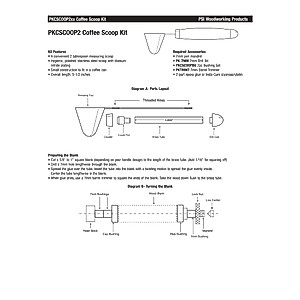 Penn State Industries PKCSCOOP2S Coffee Scoop Kit Woodturning Project, 2-Tbsp (Stainless Steel)