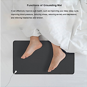 BSKJMMP Grounding Pads for Feet 24'' x 35" Grounding Mat Earth Connected Therapy Mat for Working Relaxing Earth Grounding Sheet for Bed Desk