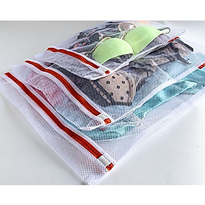 Liphontcta Premium-Quality Breathable Micro Mesh Fabric Lingerie Delicates Bra Underwear Hosiery Washing Bags White Set of 3