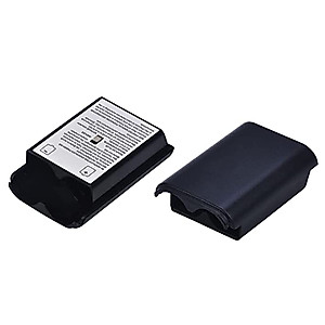 2 Pcs Battery Pack Cover for Xbox360 Wireless Controller, Replacement Battery Pack Cover Shell Case (1×Black, 1×White)