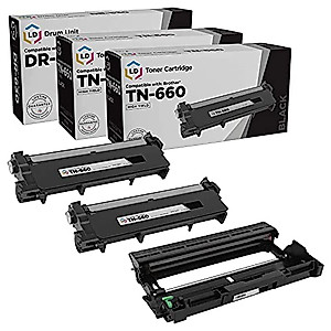 LD Compatible Toner Cartridge & Drum Unit Replacements for Brother TN660 High Yield & DR-630 (2 Toners, 1 Drum, 3-Pack)