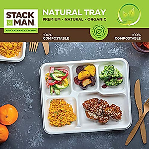 100% Compostable 12 oz. Paper Bowls [125-Pack] Heavy-Duty Quality Natural Disposable Bagasse, Eco-Friendly Biodegradable Made of Sugar Cane Fibers