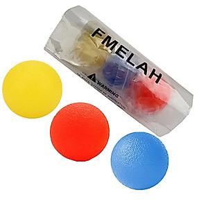 FMELAH 3 Resistance Levels Physical Therapy Hand Exercise Ball Stress Relief Balls Set Squeeze Balls Kits for Hand Finger Wrist Muscles Arthritis Hand Grip Strength Trainer