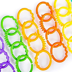 Bright Starts Lots of Links Rings - for Stroller or Carrier Seat - BPA-Free 24 Pcs, Ages 0 Months Plus
