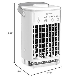 Portable Air Fan, Evaporative Air Cooler with 7 Color Light, Fans that Blow Cold Air, Personal Air Conditioner Fan for Room Office Table