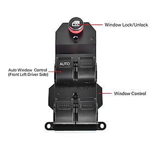 Driver Side Master Power Window Switch for Honda Civic 2001-2005, Honda CR-V 2002-2006, Replace OE#35750-S9A-305