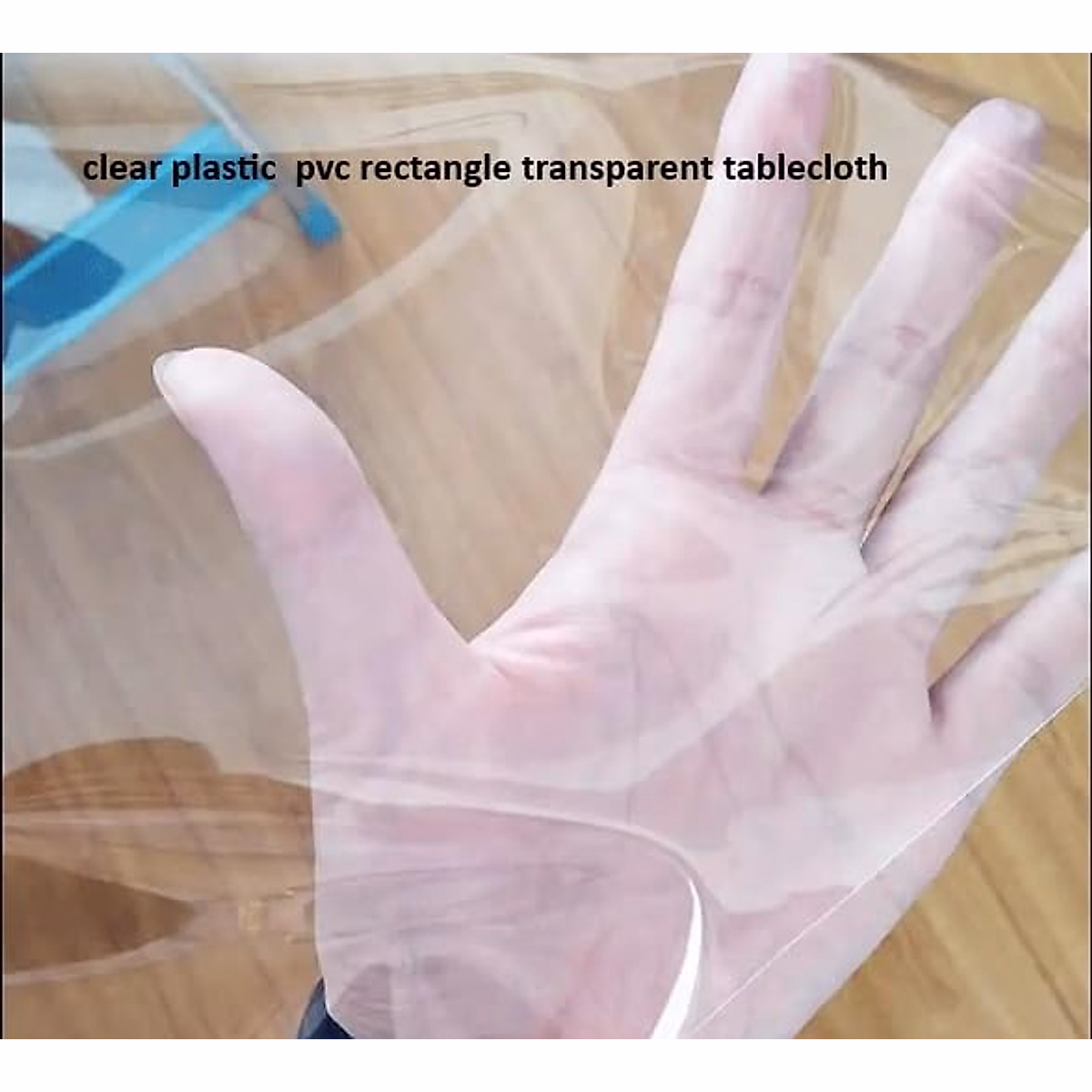 Golden Linens LLC 2.2 mm Thick Clear Plastic Transparent Tablecloth Protector Water Proof Heavy Duty Easy Clean, Long Lasting Kitchen Dinning Table, Family Gathering Party Holidays (60" X 90")