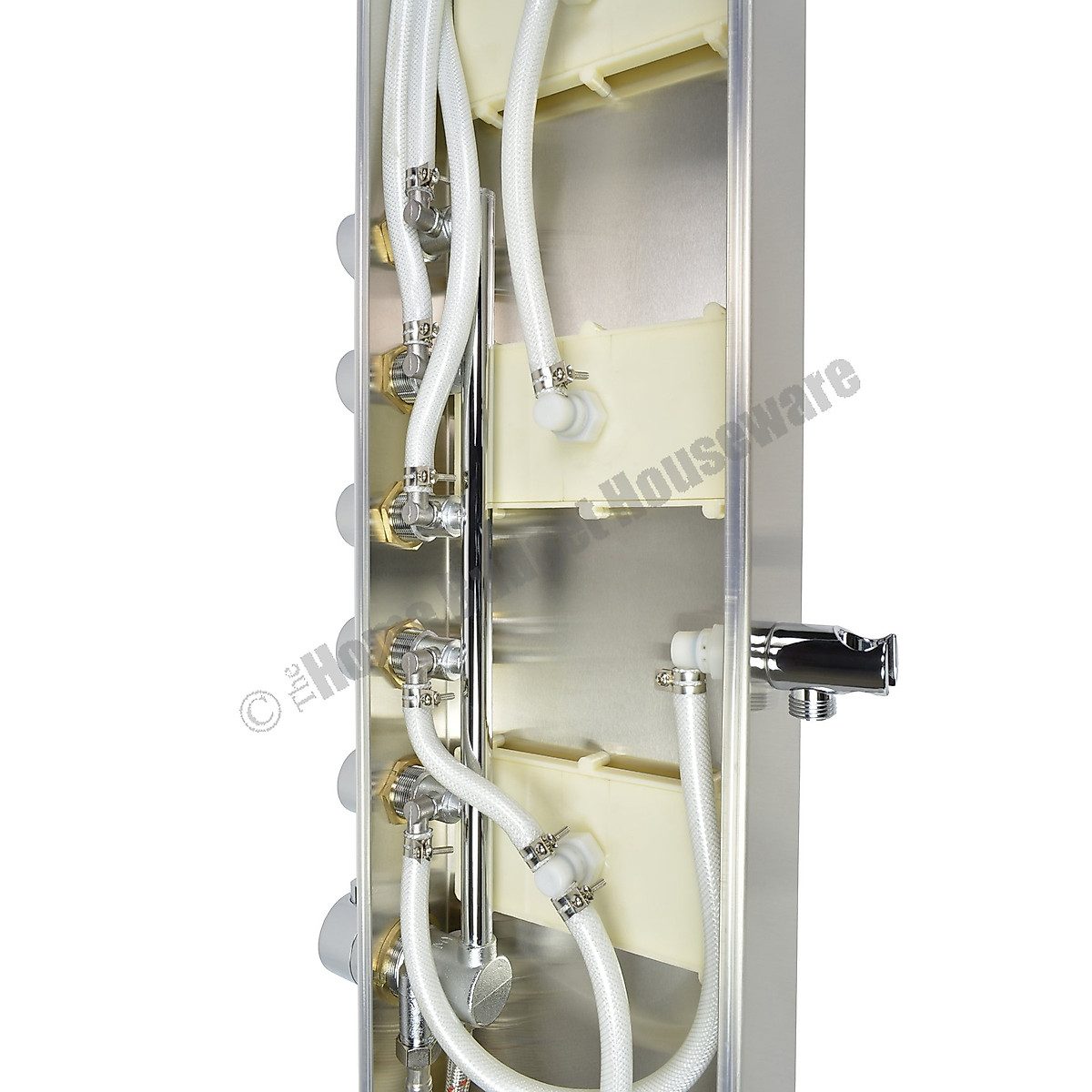 Blue Ocean 66.5” Stainless Steel SPS8727 Thermostatic Shower Panel with Rainfall Shower Head, Body Nozzles, and Handheld Shower Head