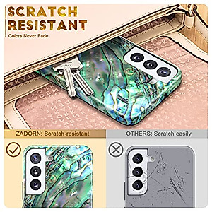 ZADORN for Samsung Galaxy S22+ Plus Case,Durable Soft Silicone TPU Cover for Women Girls,Slim-Fit Scratch Resistant Shockproof Protective Phone Case for Galaxy S22 Plus 6.6",Green Oyster Shell