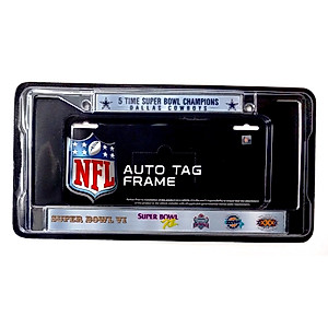 Dallas Cowboys License Plate Frame 5X Champions Chrome Metal Tag Cover Football