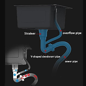 TOCTUS Outdoor Garden Sink Portable Hand Washing Station Single Trough Stainless Steel Commercial Sink Kitchen Bar Laundry Tub 1 Compartment with Storage Shelve and Faucet (Color : Hot and Cold)
