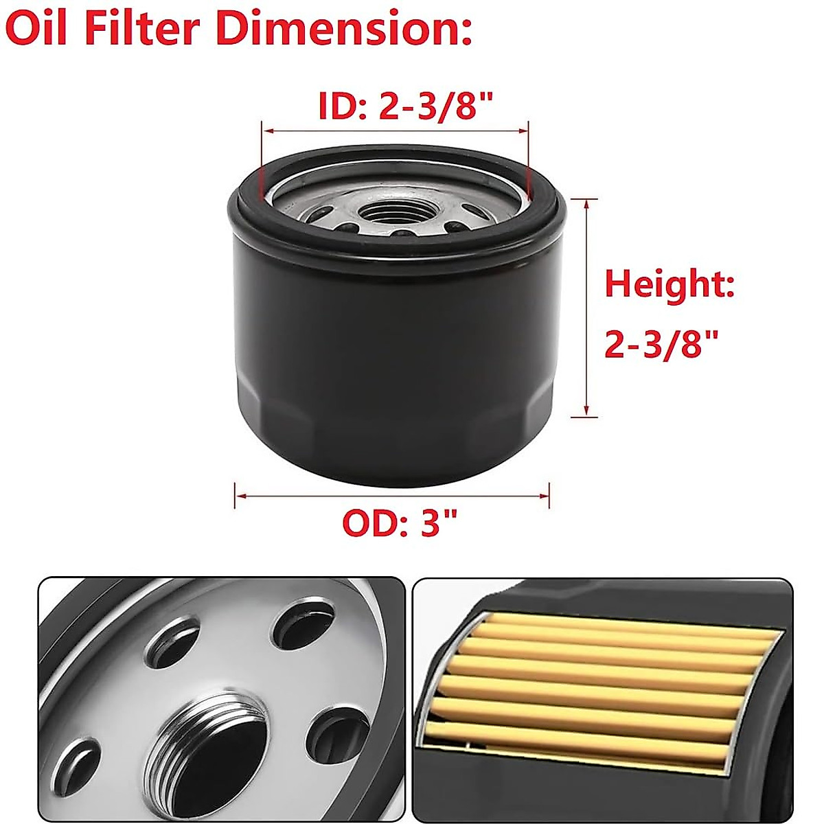 Annolai 492932 492932S Oil Filter 49065-0721 49065-7007 FR691V Oil Change Kit for BS 696854 795890 798576 Kawasaki FR691V FR730V FR651V FR600V John Deer-e GY20577 AM125424, Pack of 3