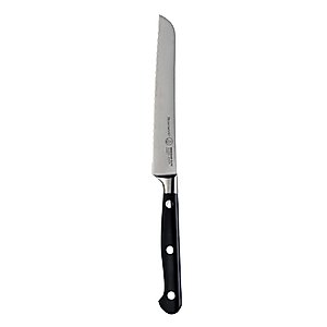 Messermeister Meridian Elite 5” Scalloped Utility Knife - Fine German Steel Alloy Blade - Rust Resistant & Easy to Maintain