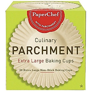 PaperChef (2 Pack) Extra Large Paper Cupcake Liners/Baking Cups, 30-ct/Box, Оne Расk, Tan