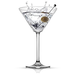 JoyJolt Olivia Crystal Martini Glasses - Premium Glassware Set Made in Europe - 9.2 oz Tall Martini Glasses - Elegant Cocktail Glasses - Set of 2 Martini Glass for Drinks such as Martini or Manhattan