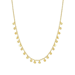 gorjana Women's Chloe Mini Strand Necklace w/Hammered Disc Charms, 18k Gold Plated