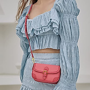 Chloe soo Shoulder Bag for Women Leather Pink Tote Bag Fashion Clutch Retro Classic Purse Buckle Closure 27P