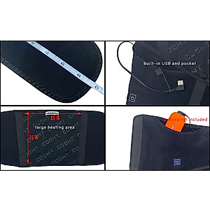 Cordness Electric Back Heating Pad Portable Lighten Lumbar Support Belt Waist Brace Body Warmer USB Port
