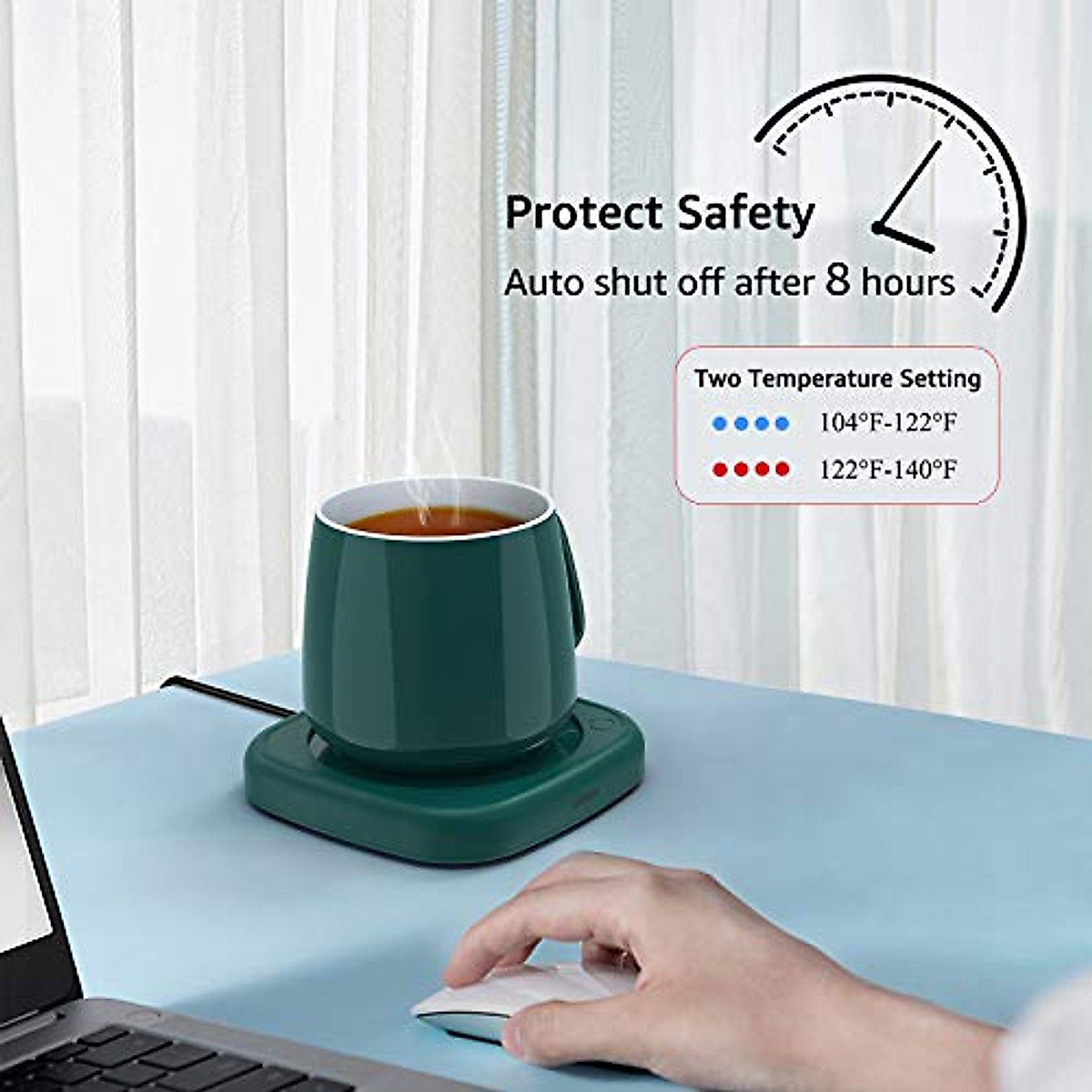 Coffee Mug Warmer for Desk, Coffee Cup Warmer with Auto Shut Off for Home Office, Smart Electric Warmer Plate for Warming Coffee, Milk and Tea (No Cup)