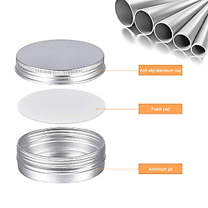 Aluminum Tin Cans, 24PCS 2 Oz Metal Round Containers Screw Lid Empty Small Travel Tins for Candles, Salve, Cosmetics