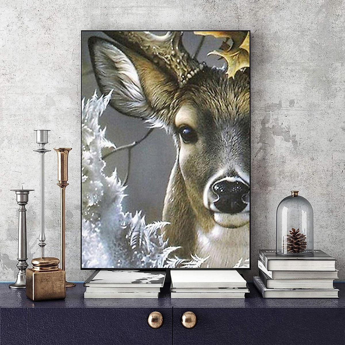 Snowplanet Deer Diamond Mosaic Painting- Diamond Art Kits for Adults,Full Drill Diamond Mosaic Painting Kits,5d Gem Art for Adults Wall Home Decor (YNC068)