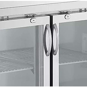 PEAKCOLD 2 Glass Door Commercial Back Bar Cooler; Stainless Steel Under Counter Refrigerator; 60" W