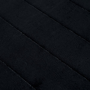 Lavish Home Bathroom Rug Set-2-Piece Memory Foam Bathmats-Striped Microfiber Top-Non-Slip Absorbent Runner for Shower, Tub, Sink or Kitchen (Black)