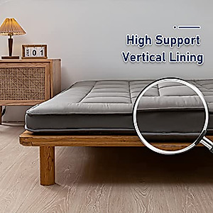 MAXYOYO Japanese Tatami Mattress - Roll Up Foldable Floor Bed for Adults & Guests, King Size, Dark Grey