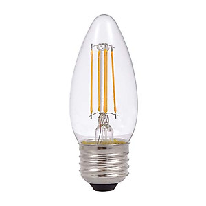 SYLVANIA LED TruWave Natural Series Candelabra Light Bulb, 40W Soft White Medium Base, Dimmable, Clear, Blunt Tip - 2 Pack