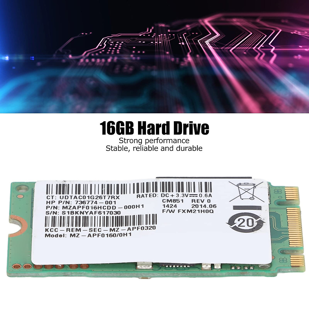 Bewinner M.2 2242 SSD, 16GB Gamer SSD 42mm Internal NGFF SSD Solid State Drive Compatible with Desktop PC Laptop