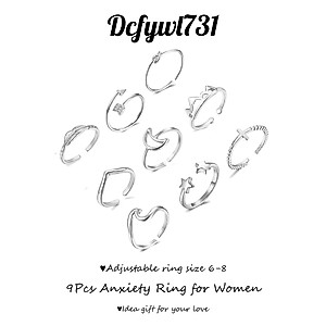 Dcfywl731 Stackable Rings for Women Trendy Stuff Knuckle Ring Cute Adjustable Arrow Knot Wave Star Moon Rings Set Jewelry Gifts Stocking Stuffers for Christmas Gifts 2024