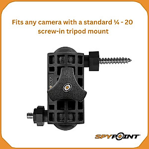 SPYPOINT MA-500 Fully Adjustable Trail Camera Mount - Double Swivel Tilt, Pan Tilt Game Camera Mount for Positioning Cell Cameras for Hunting ¼-20 Tripod Mount, Wood Screw Anchor Cams Mounting