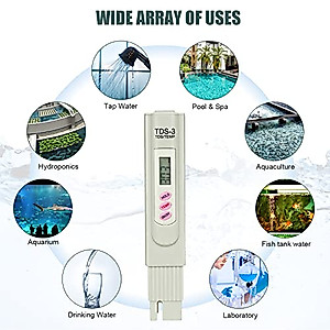 TDS Meter Digital Water Tester, Tuecota TDS Tester Water Quality Tester, Temperature and TDS Meter, Water Quality Meter for Drinking Water, Pool, Aquariums and More