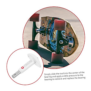 TIDTALEO Skateboard Remover Metal Bearing Pullers Hub Puller Skateboard Bearings Remover Tool Roller Skate Bearing Tools Roller Skating Accessories Wheel Driver White Stainless Steel