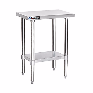 DuraSteel 24x18 Small Stainless Steel Table - NSF Commercial Kitchen Work Food Prep Table - Side Mixer Metal Table with Under Shelf - For Laundry Room, Kitchen, Outdoor Grill, Small Spaces