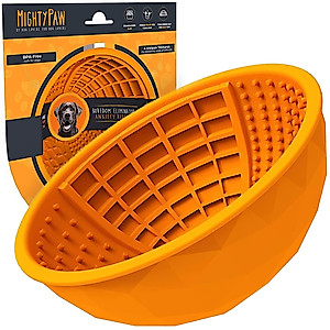 Mighty Paw Dog Slow Feeder Bowl - Interactive BPA-Free Silicone Lick Bowl for Dogs - Easy to Clean, Keeps Dogs Entertained, Provides Mental Enrichment