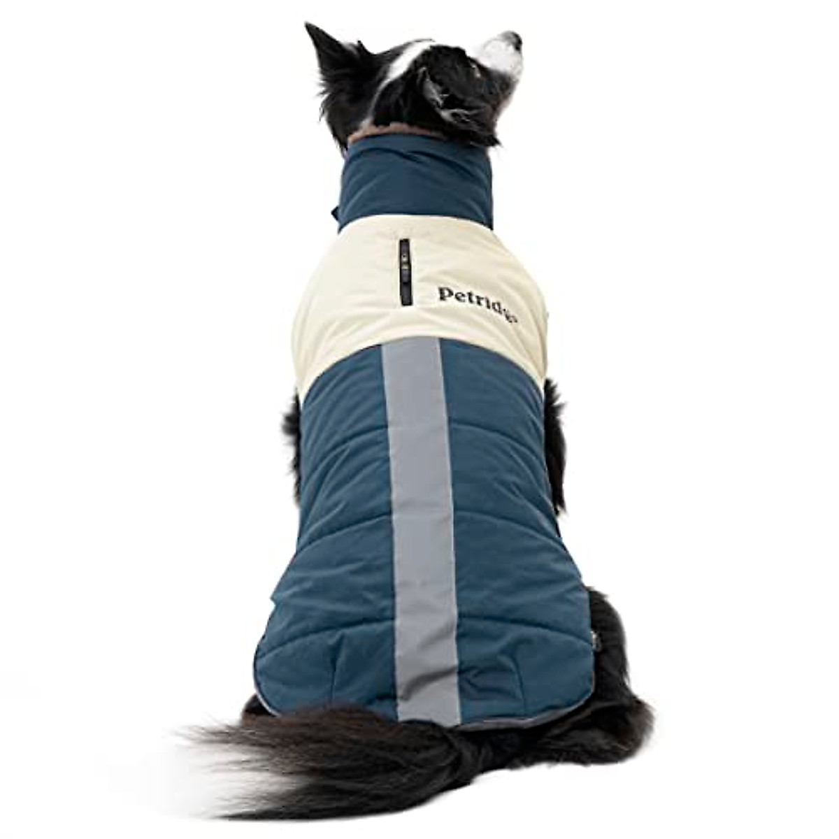 Petridge Dog Coat Cold Weather Jacket Warm Winter Clothes for Medium Large Dogs (Navy 65)