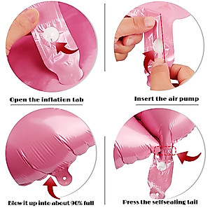 40 Inch Number Balloon 5, 5th Birthday Balloon, Pink Five Year Old Balloon Decorations, 5 15 50 Number Balloons Party Supplies Wedding Anniversary