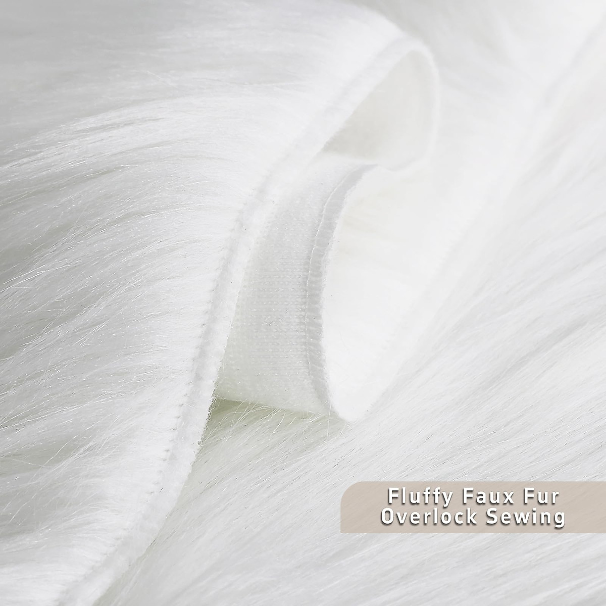 2PCS White Long Pile Fuax Fur Faux Plush Muffler Scarf Dolls Jewelleries Displaying Backdrop Product Photo Backdrop, Great for Nail Art,Cushion Fluffy Area Rug (16×16IN)