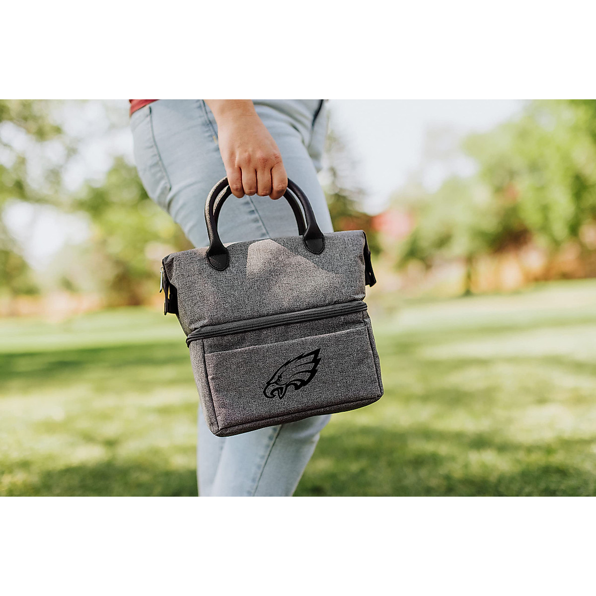 PICNIC TIME NFL Philadelphia Eagles Urban Lunch Bag - Cooler Lunch Tote - Insulated Lunch Bag, (Gray with Black Accents)