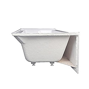 Kingston Brass VTAP663222R Aqua Eden Alcove Tub, 66" (L) x 32" (W) x 20-1/2" (D), White