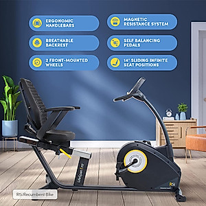 LifeSpan Fitness Recumbent Bike LifeSpan R5i Recumbent Stationary Bike, Black