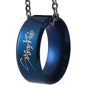 AntaQuyaN 3 Pack Kpop Stray Kids Merch Ring with Necklace, Stray Kids Stainless Steel Jewelry for gifts Stainless Steel Blue Rainbow