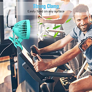 Small Clip on Fan - Personal USB Fan CVT Speeds and Strong Clamp, Adjustable Tilt, Quiet Operation, 6 Inch Desk Fan for Office Bed Treadmill Stroller - USB Cord Plug in Powered