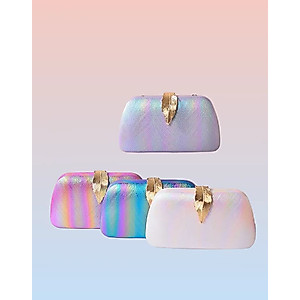 Evening Bag Small Clutch Purses Bag Handbags Purses With Detachable Chain Strap for Wedding Prom Bride and Party Ladies (Turquoise)