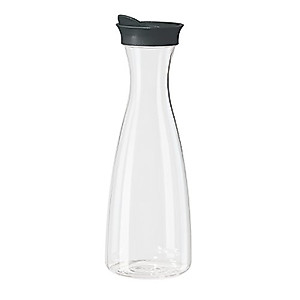 Oggi Carafe, 1.6-Liter, Clear, Black Lid